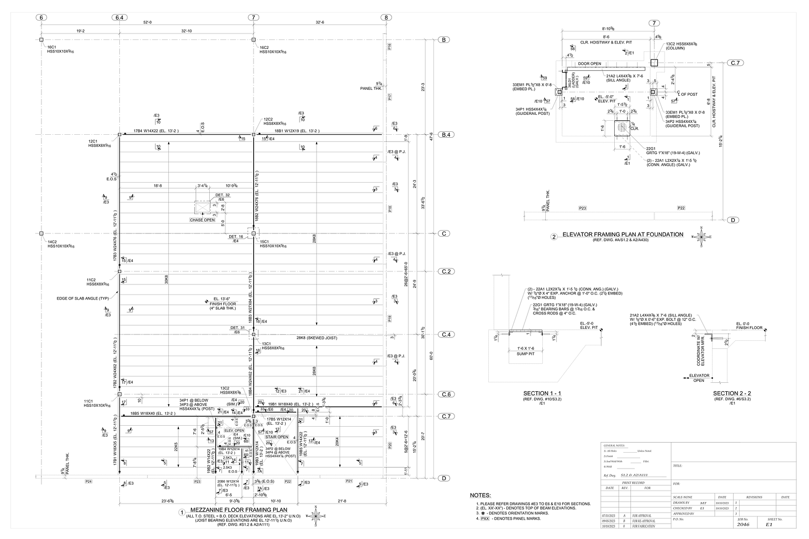Framing Erection drawings – Manitham Engineering Services