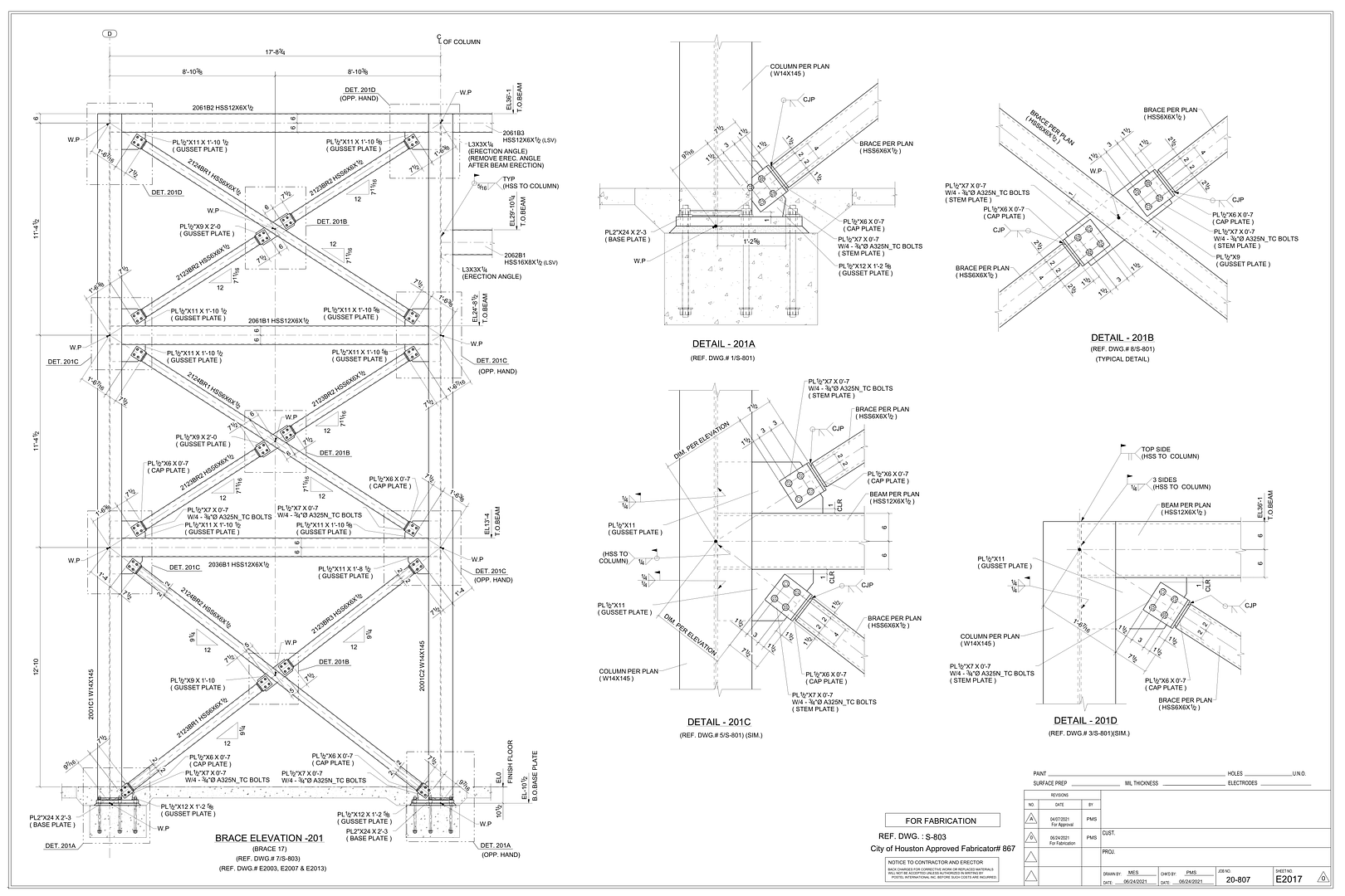 Bracing drawings – Manitham Engineering Services